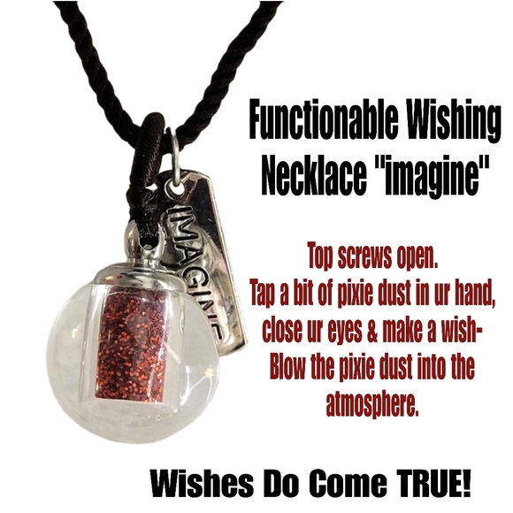 Handmade | Jewelry | Red Pixie Dust Wish Necklace Holographic Pixie ...